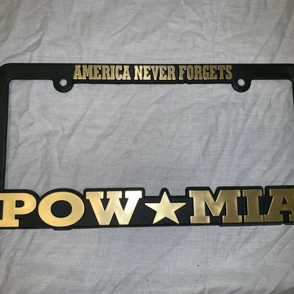 Accessories | License Plate Frame Military America Never Forgets Pow ...